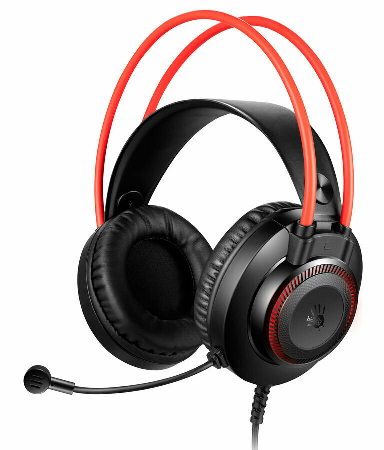 Гарнитура A4Tech Bloody G200 черный/красный 2м мониторные (G200 AUX3.5-4PIN +USB)