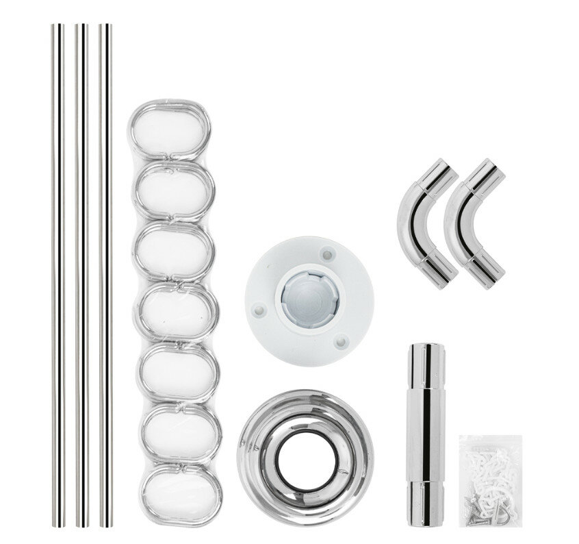 Карниз для ванной санакс 10009 хром угловой 0.9 х 0.9 х 0.9 м