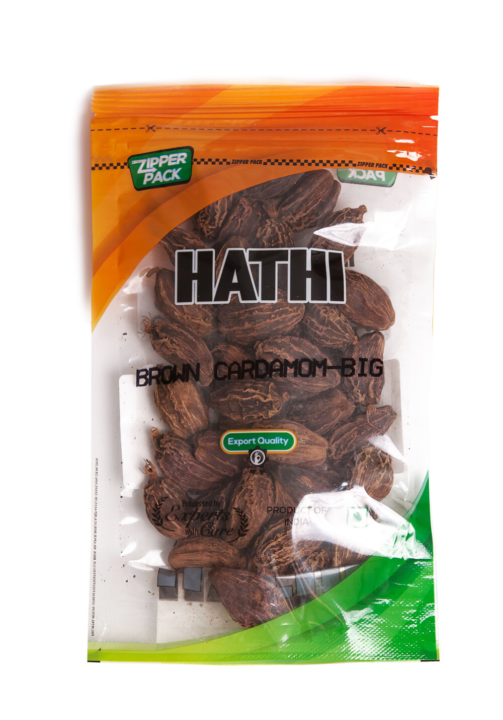 Black Cardamom (BIG) / Кардамон черный целый / 50 г / пакет / HATHI MASALA