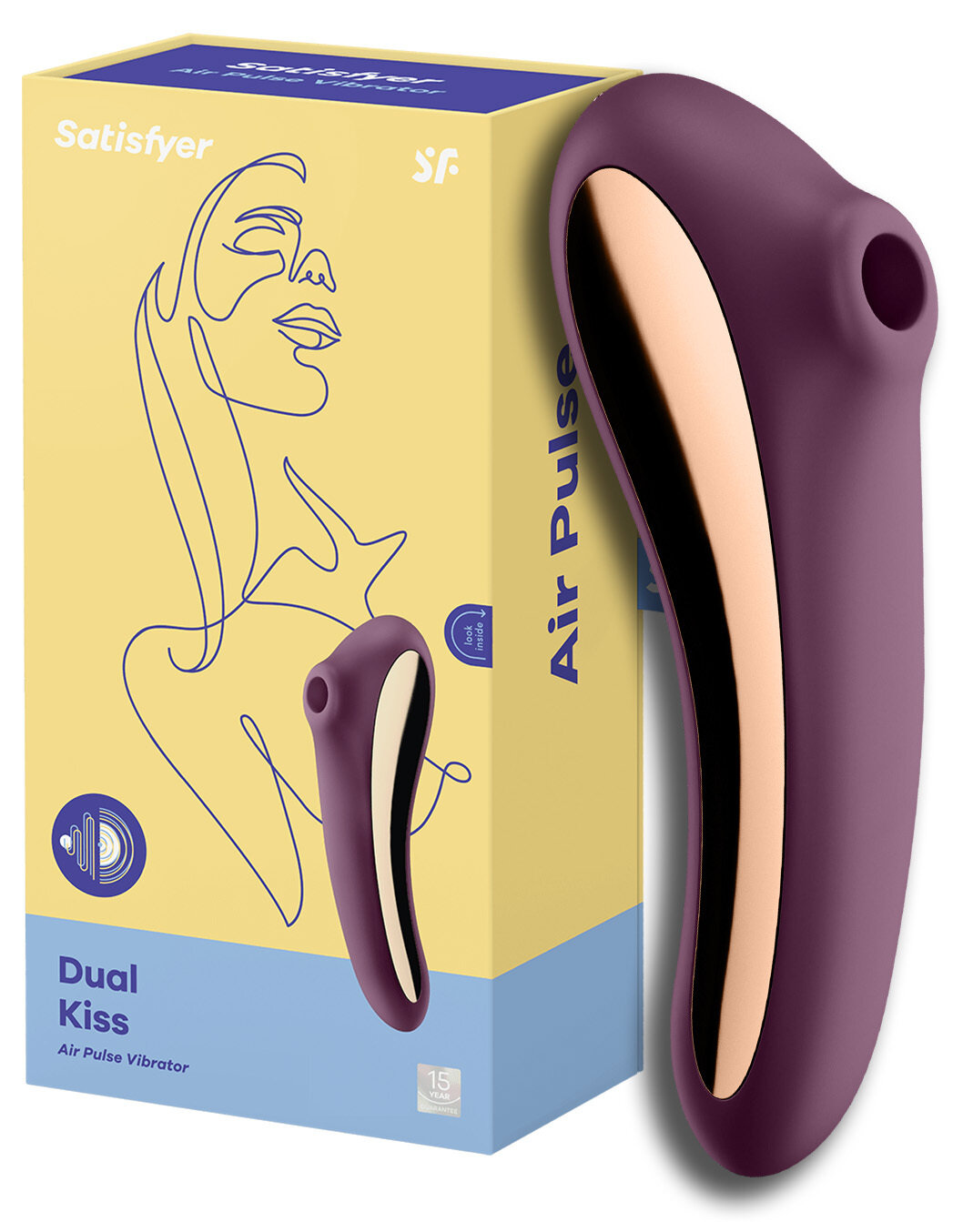 Satisfyer Dual Kiss вакуумный клиторальный стимулятор с вибрацией Сатисфаер вакумный вибратор женский