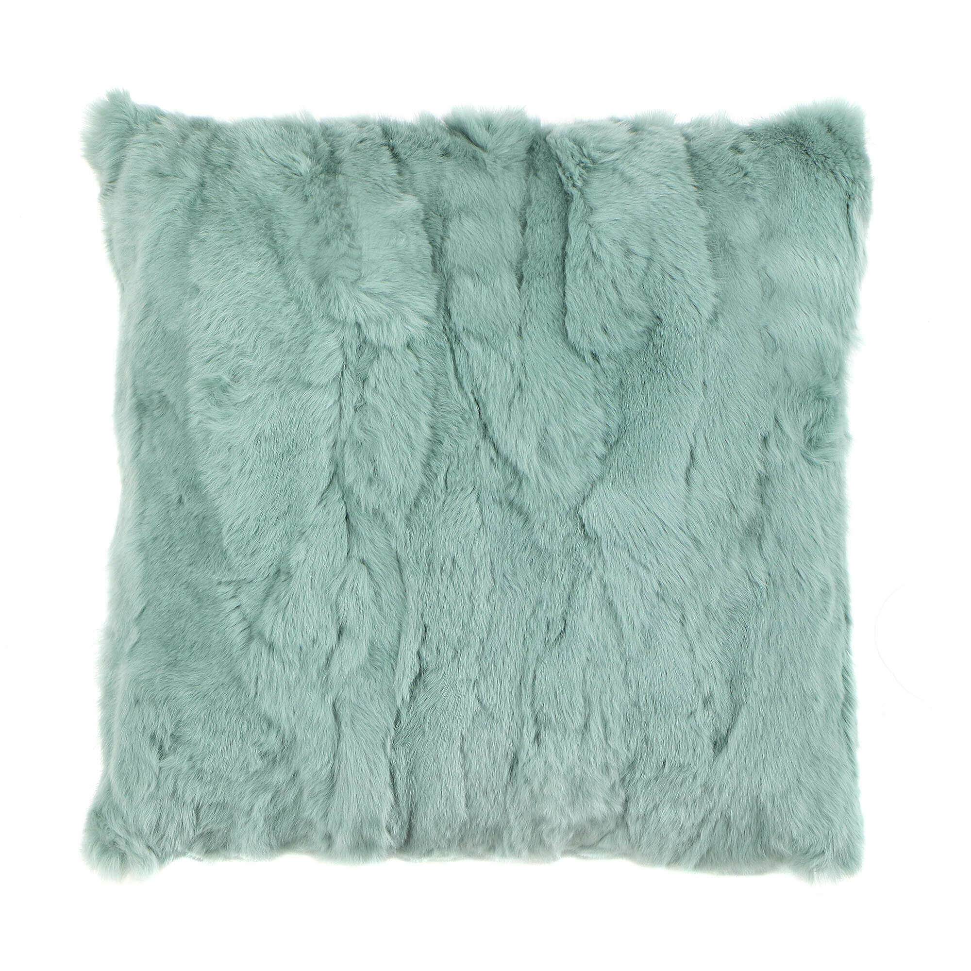 Декоративная подушка Deco&Co "Naturel de Lapin", бирюзовая, съемный чехол, 40x40 см, 50814