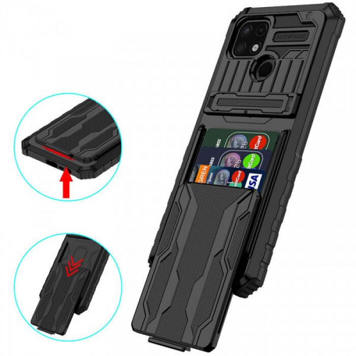 Blackout Противоударный чехол-подставка для Realme C21Y / C25Y / C21 с отделением для карты