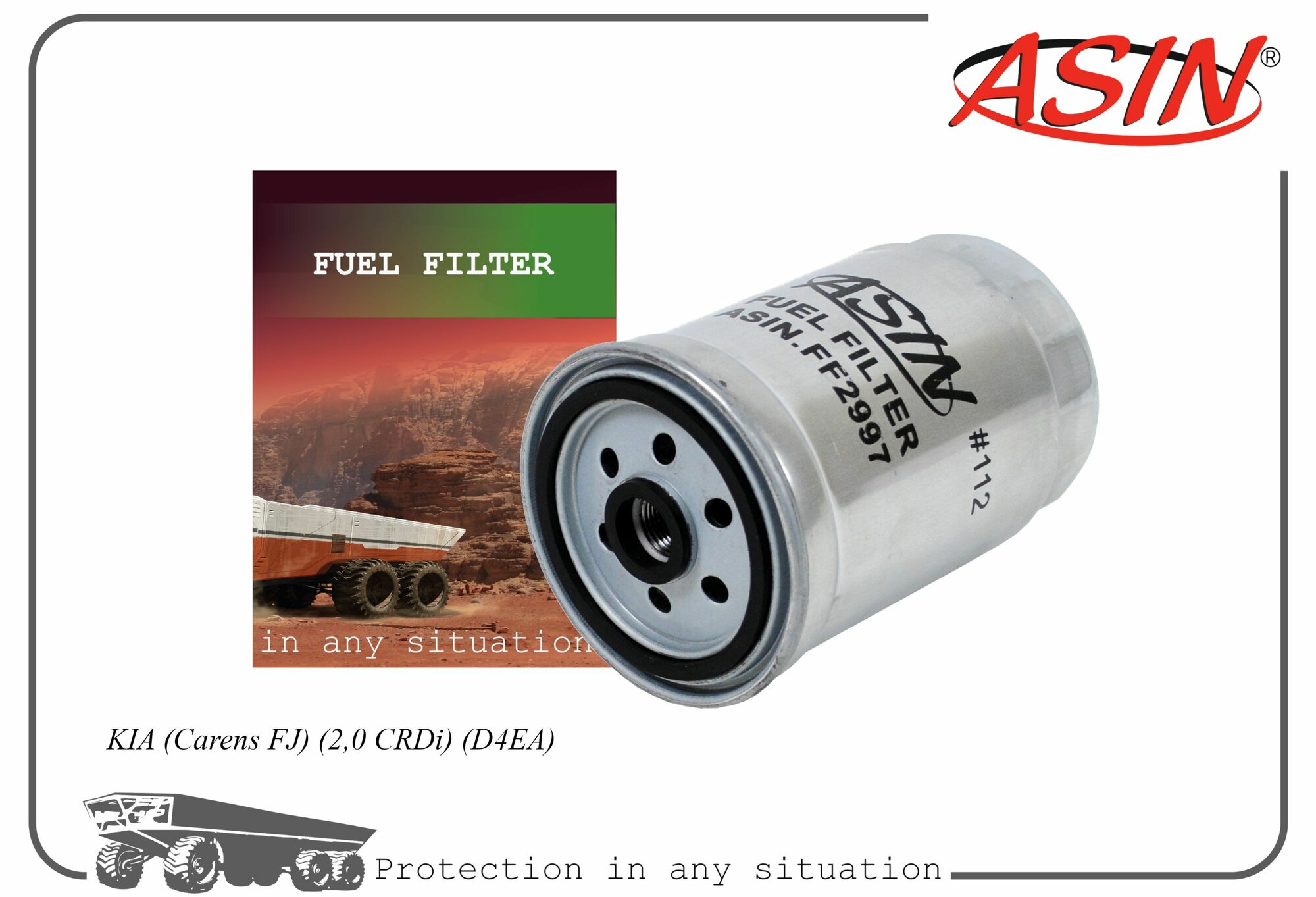 Фильтр топливный 0K2KB-13-480 ASIN. FF2997 для KIA Carens FJ 2,0 CRDi D4EA