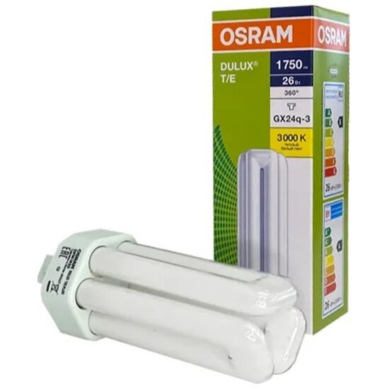 Лампа люминесцентная Ledvance-osram DULUX T/E 26W/31-830 PLUS GX24q-3 - лампа OSRAM