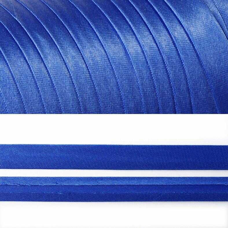 Косая бейка для шитья атлас (бейка атласная) шир.15мм цв. василек (132 метра)