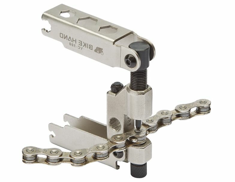 Выжимка цепи Bike Hand YC-399, универсальная, складная, ключ для спиц 3.2-4 мм, шестригранники 8-10, арт. 230098