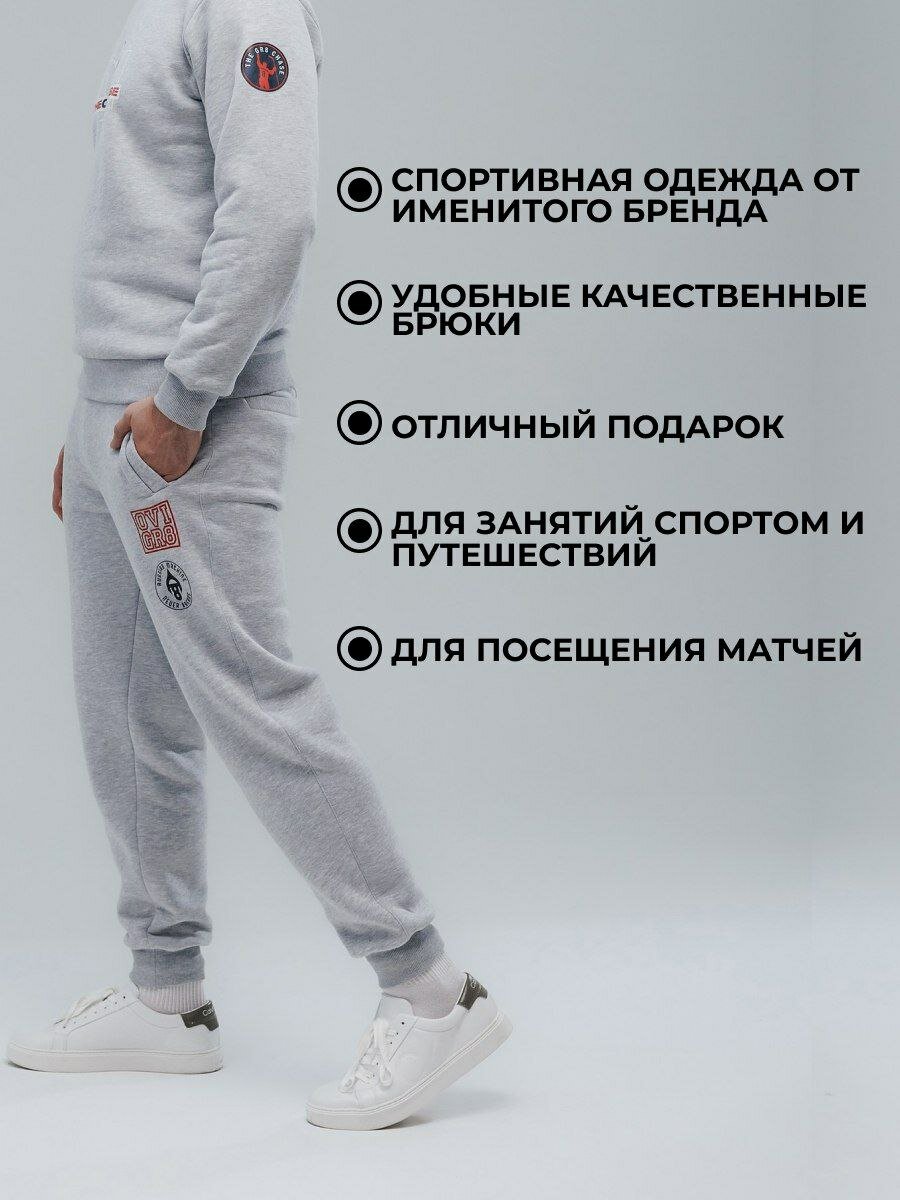 Брюки джоггеры OVIGR8, размер 2XL, серый меланж — фото 1
