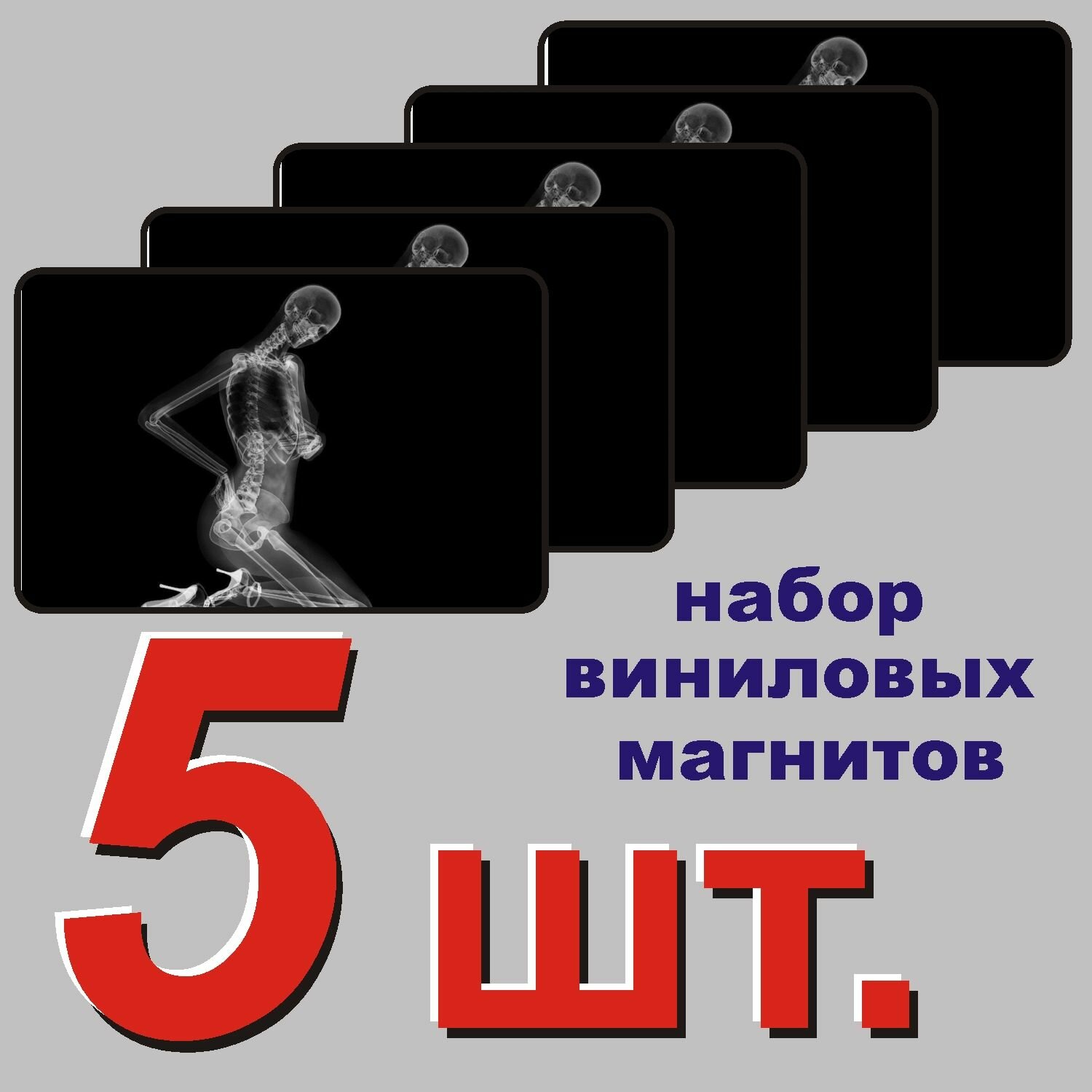 Магнит на холодильник "Эротическое фото через рентген" 5 шт.