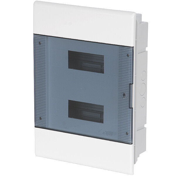 Бокс 68124 белый встраиваемый на 24 модуля с клеммником прозрачная дверь IP40 Рувинил