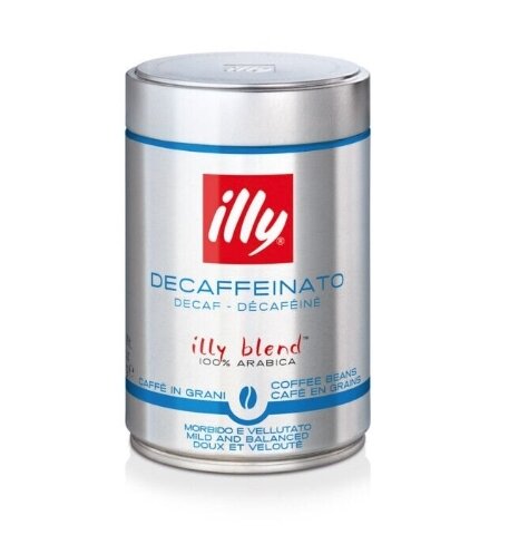 Кофе в зернах illy Decaffeinato, средней обжарки, без кофеина, 250 г.