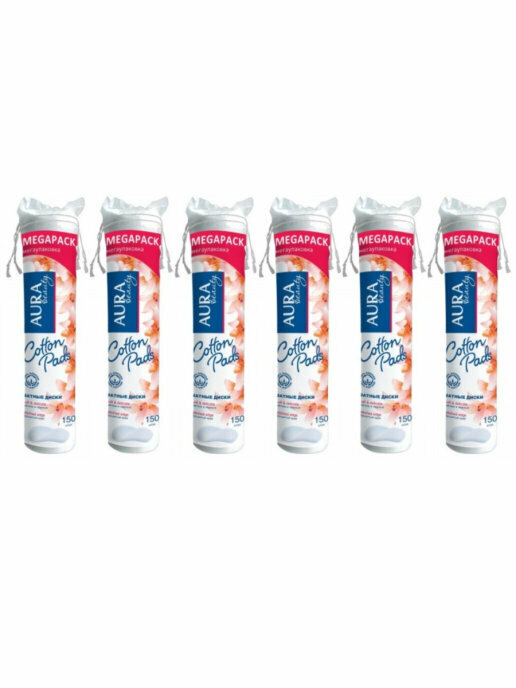 Aura Ватные диски 150 штук в упаковке, 6 уп/
