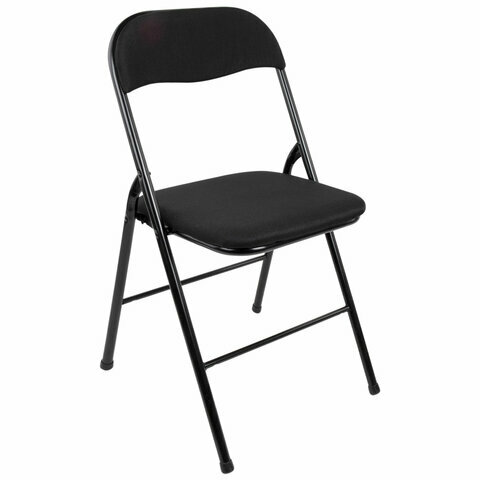 Стул складной BRABIX «Golf CF-007», чёрный каркас, чёрная ткань