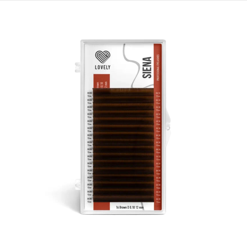 Коричневые ресницы Lovely "Siena" MIX B 0.07 6-13мм (16линий)