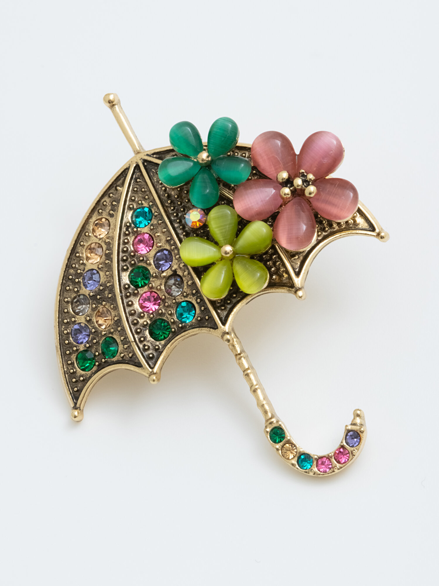 Брошь, кристалл, кошачий глаз синтетический