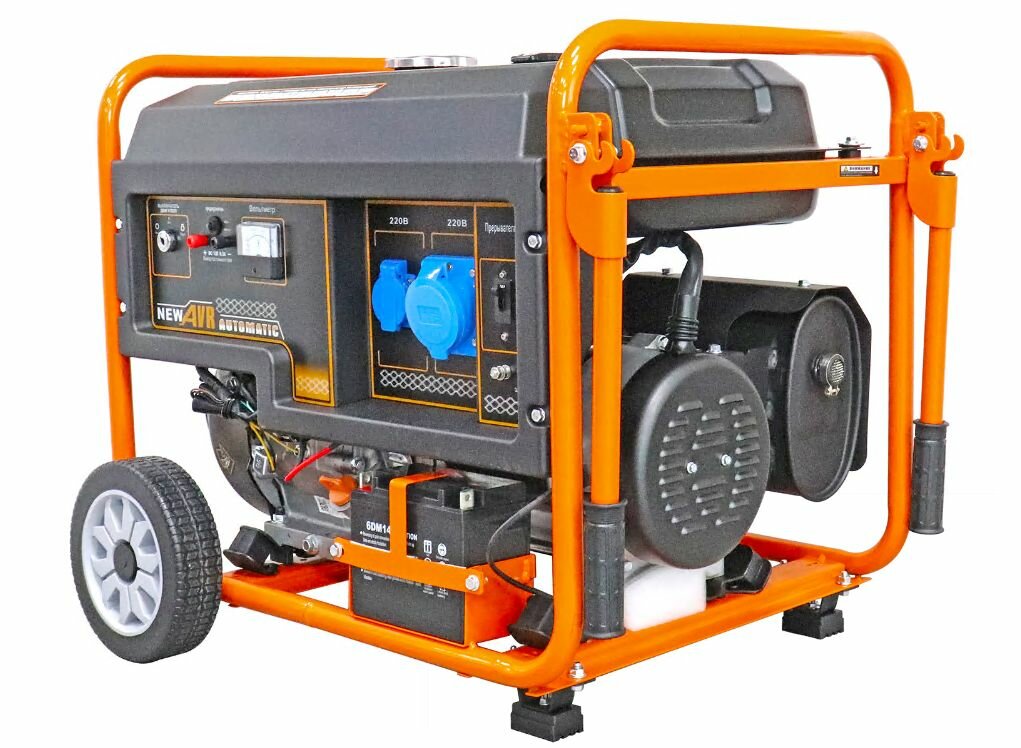 Генератор бенз. "LIFAN" 7GF-7(LF7500Е)(7кВт,4т. бак30л,87.5кг,'руч. элст,3/6 л/ч, колеса)