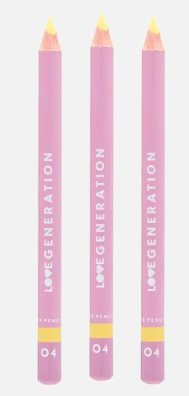 Карандаш для глаз Love Generation Eye Pencil, тон 04 желтый, 1.2 гр 3 шт