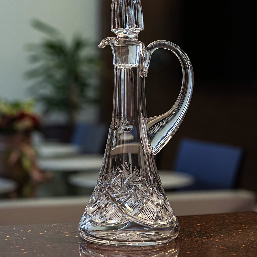 Хрустальный графин с ручкой для водки/коньяка/крепких алкогольных напитков 0.15 л, Неман 1000/1, 6244/0.15л