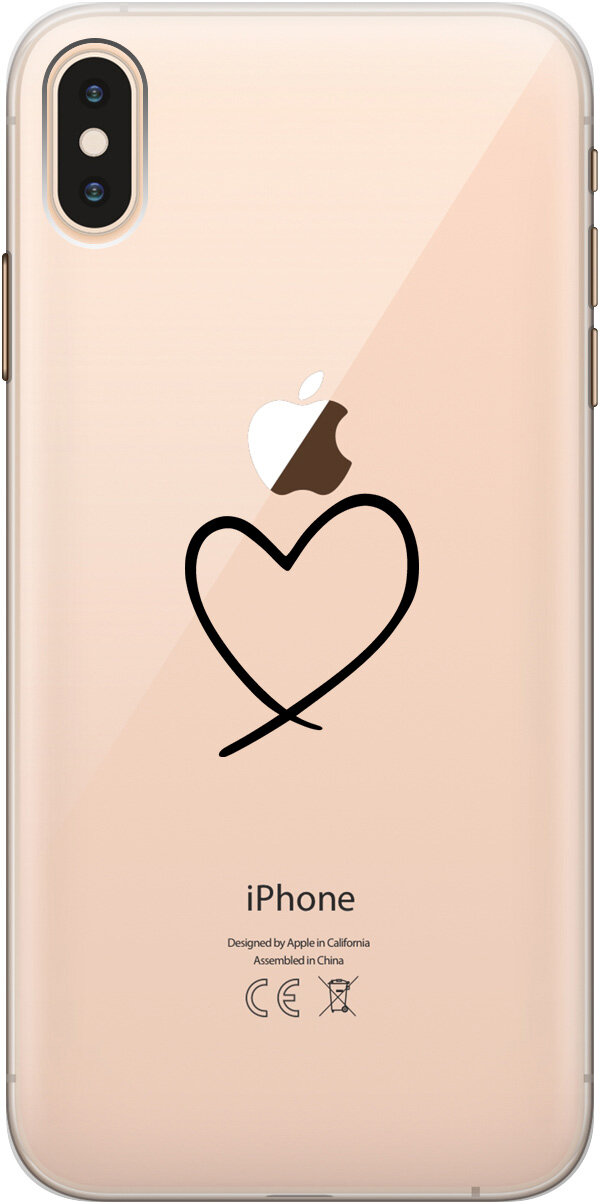 Силиконовый чехол на Apple iPhone XS Max / Эпл Айфон Икс Эс Макс с рисунком "Heart"