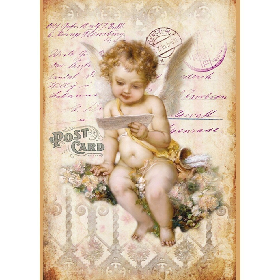 #DFSA4007 Бумага рисовая "Post Card" 21 x 29.7 см Stamperia