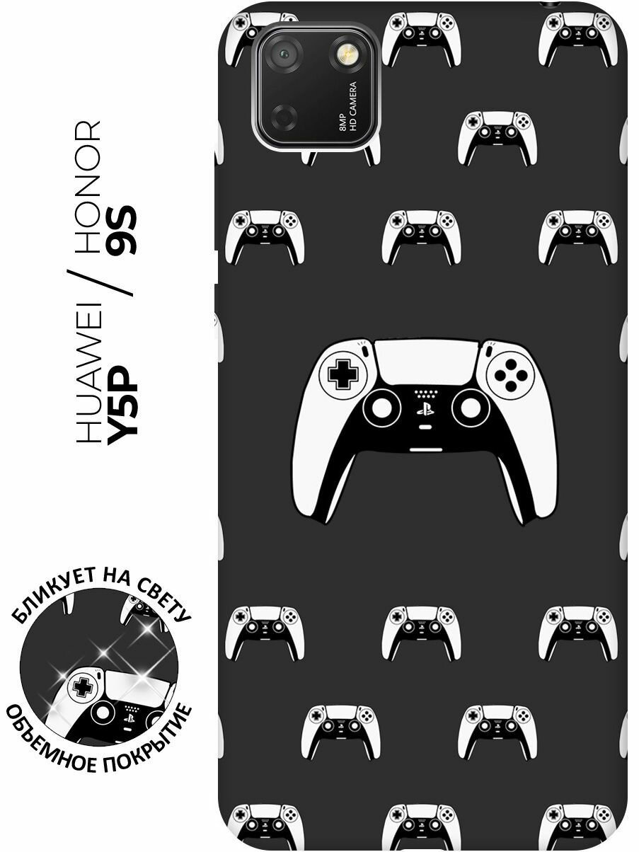 Матовый чехол Controller Pattern для Honor 9S / Huawei Y5P / Хуавей У5Р / Хонор 9с с 3D эффектом черный
