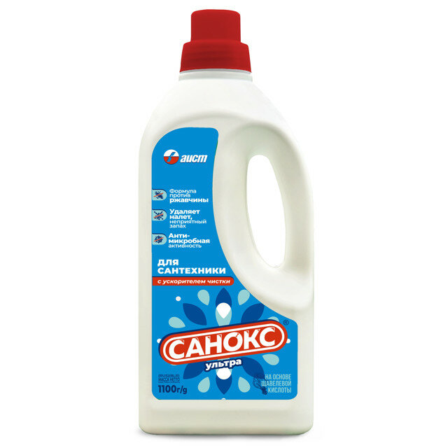 Санокс Ультра средство чистящее для сантехники с ускорителем чистки 1,1л для труб