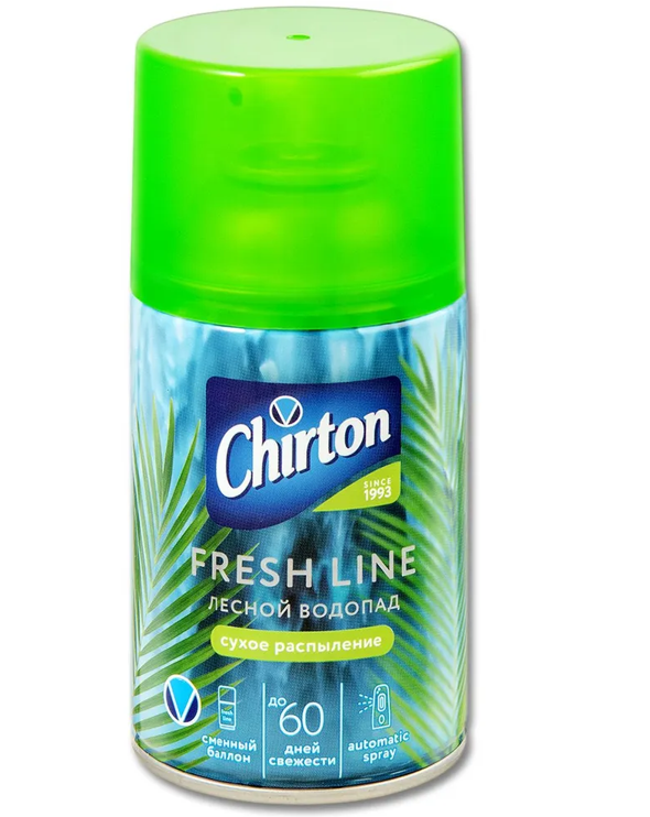 Chirton Освежитель воздуха Fresh line Лесной водопад, сменный баллон для автоматического диспенсера, 250 мл/