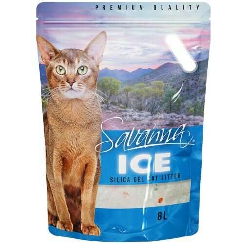 Силикагелевый наполнитель Savanna Ice с цветными гранулами 8 л