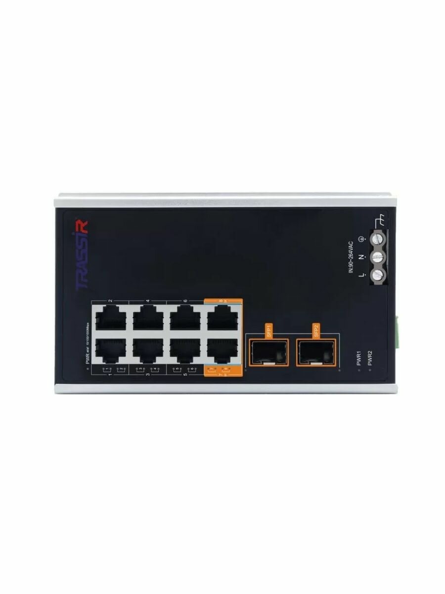 Коммутатор TRASSIR TR-NS15102S-130-8POE, неуправляемый, с PoE, 8 портов