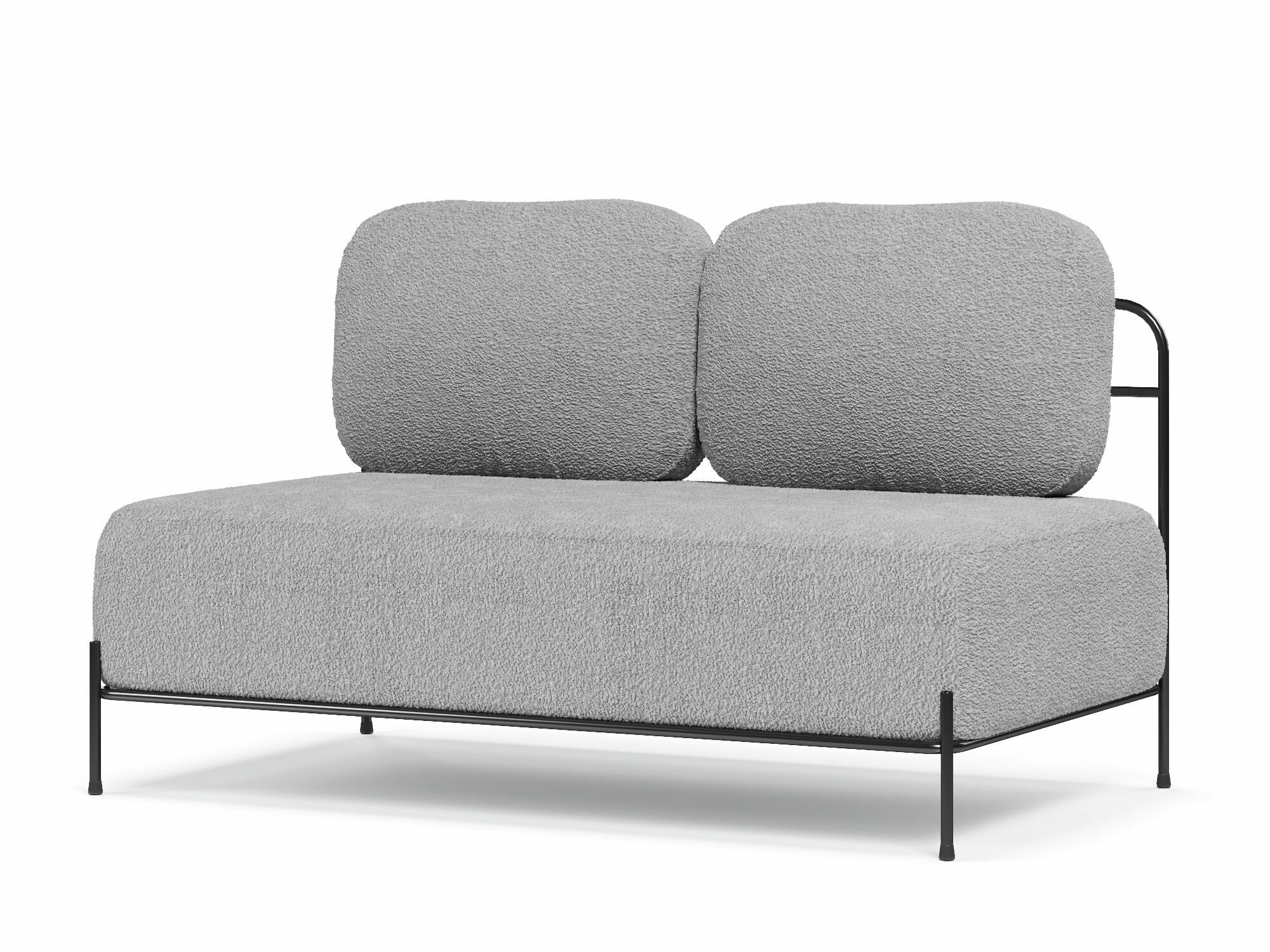 Диван Novelti Gufo Сamby82 (126х72х85 см), букле, светло-серый