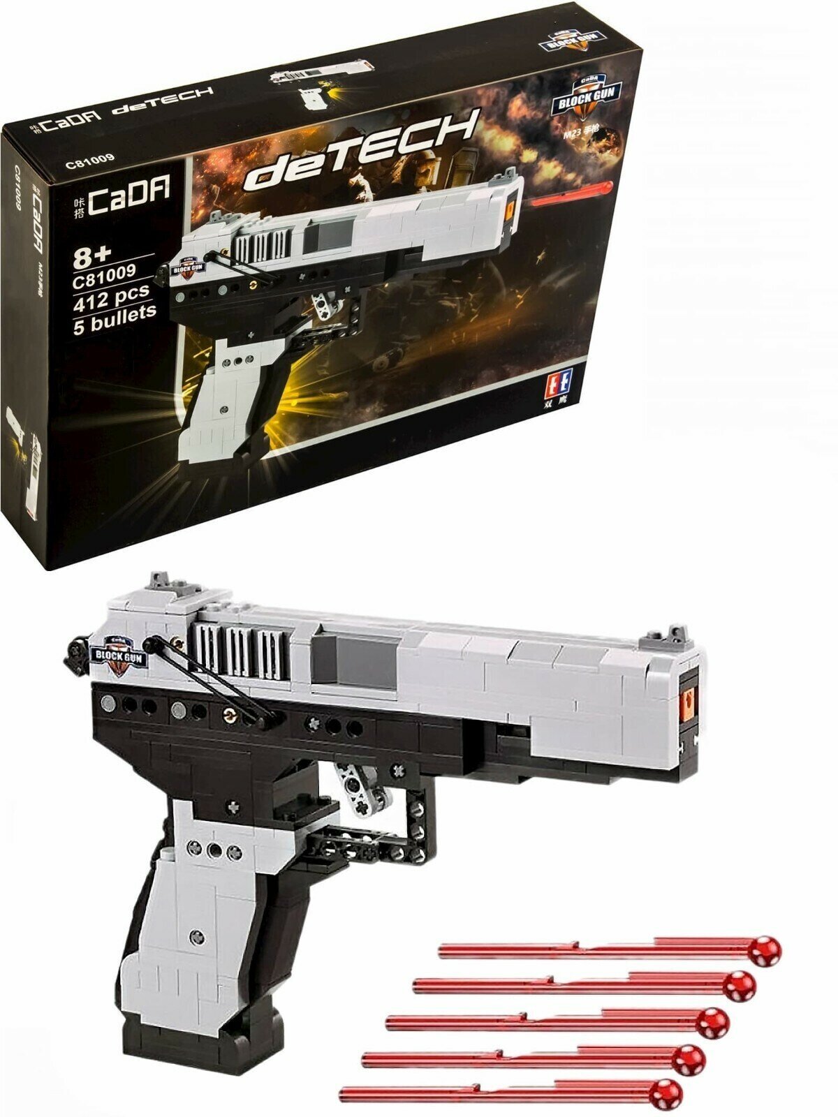 Конструктор CADA deTech пистолет MK 23, 397 деталей - C81009W