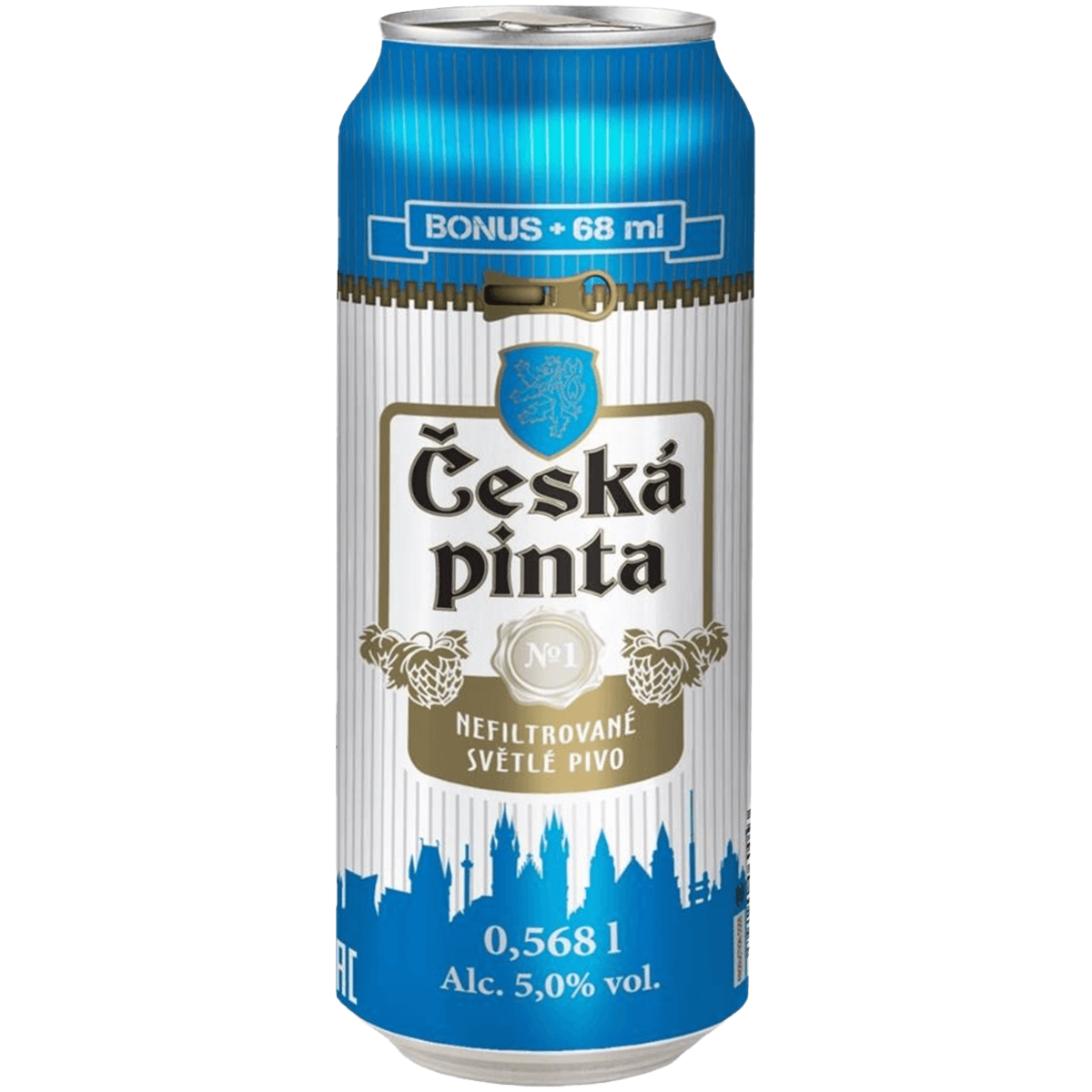 Пиво "Ceska Pinta" Nefiltrovane, светлое, пшеничный эль, 0,568 л ж/б