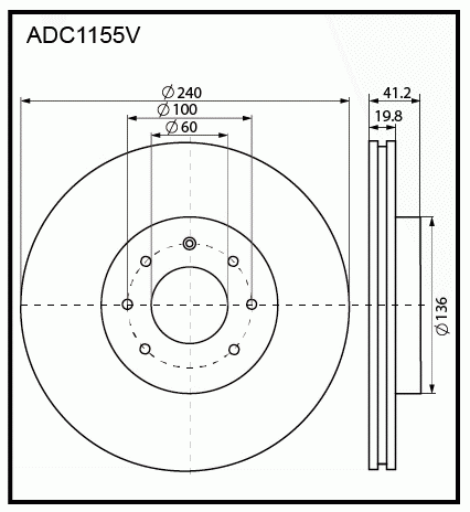 Диск тормозной Allied Nippon ADC1155V