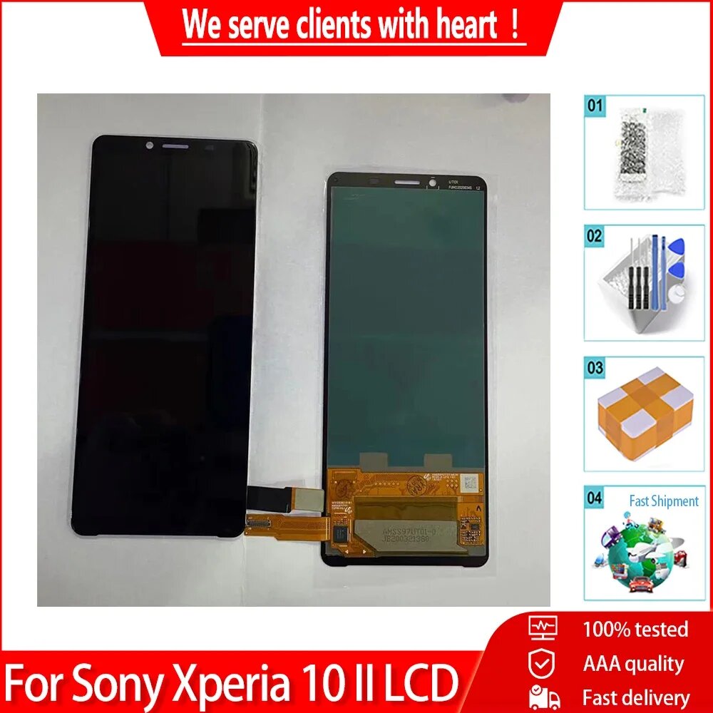 6,0 "Оригинальный ЖК-дисплей X10ii для Sony Xperia 10 II XQ-AU51 XQ-AU52 ЖК-дисплей сенсорный экран дигитайзер в сборе запасные части