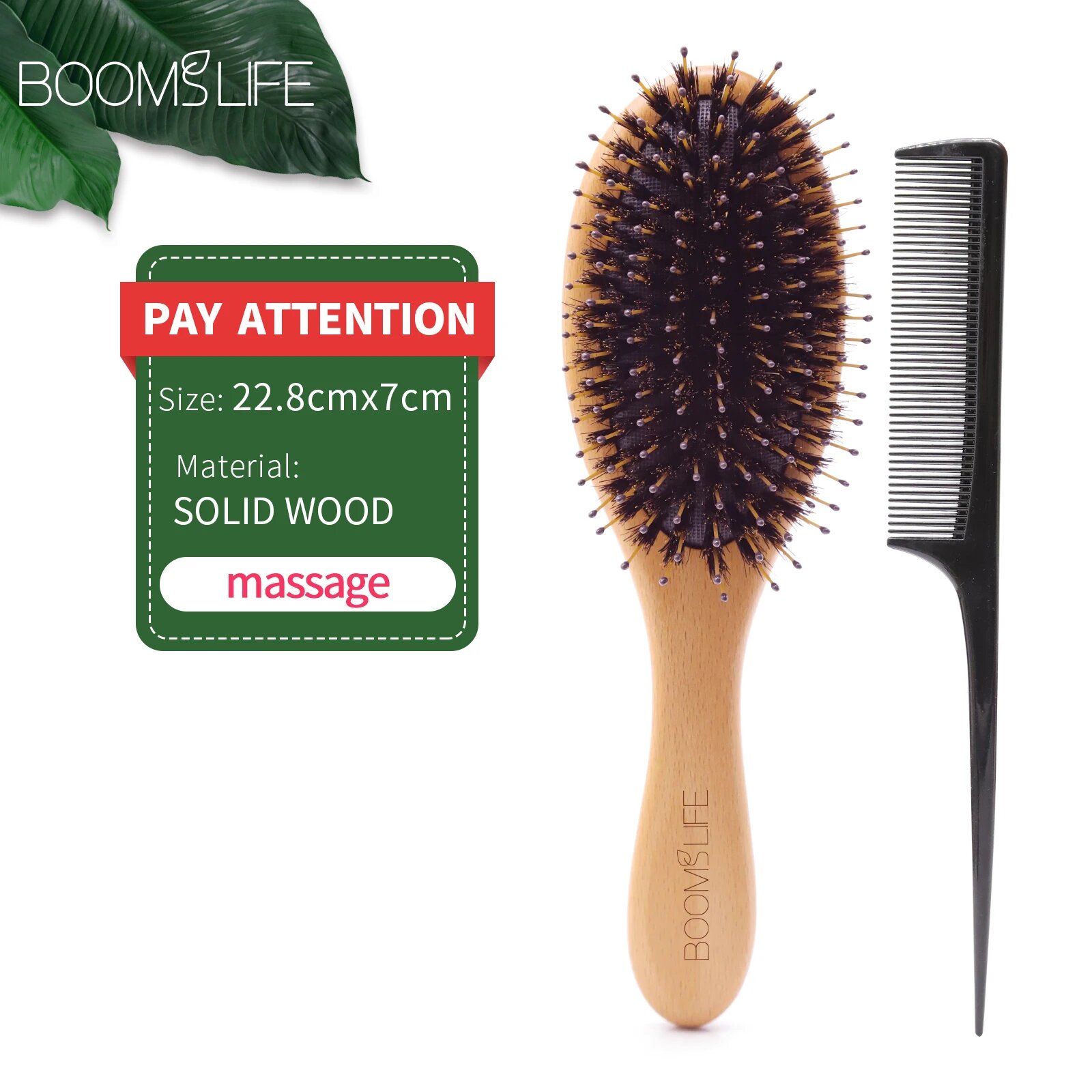 BOOMSLIFE Щетка для волос из щетины кабана 2pc boar brush