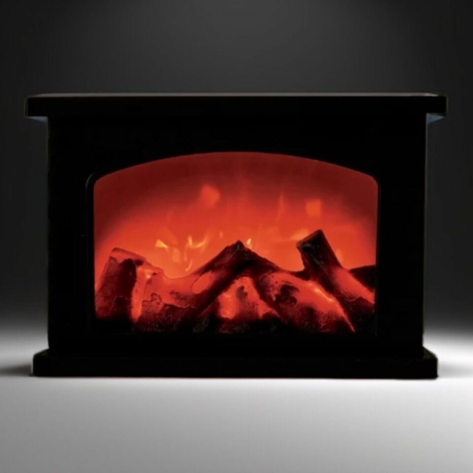 Переносной светодиодный камин, для декора, с эффектом живого огня, коричневый, 550 г