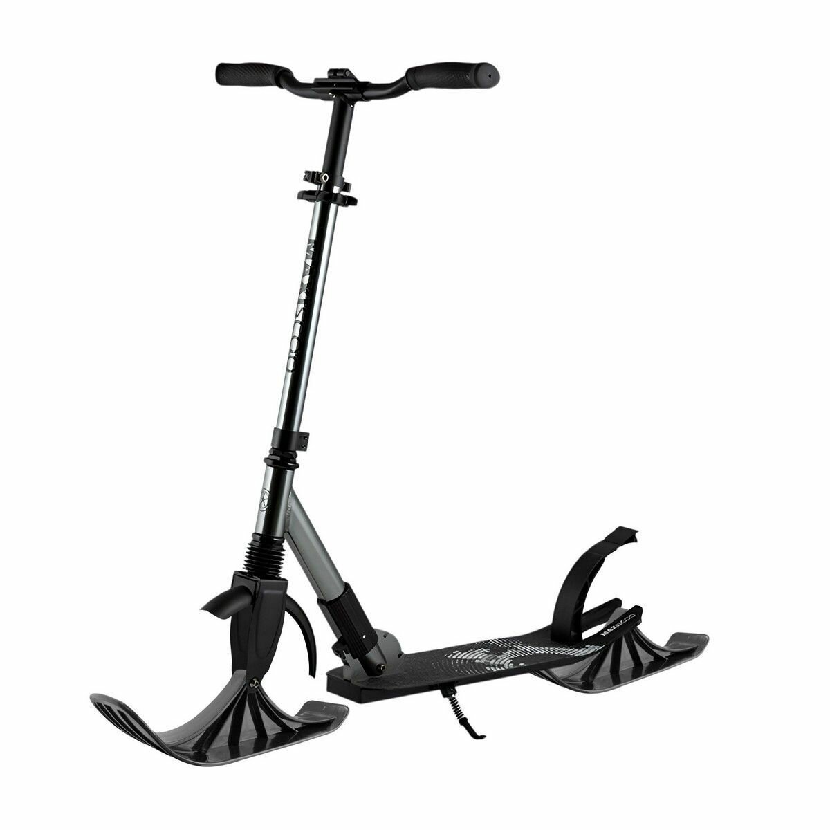 Самокат Maxiscoo A2-230 (с лыжами), цвет Черный