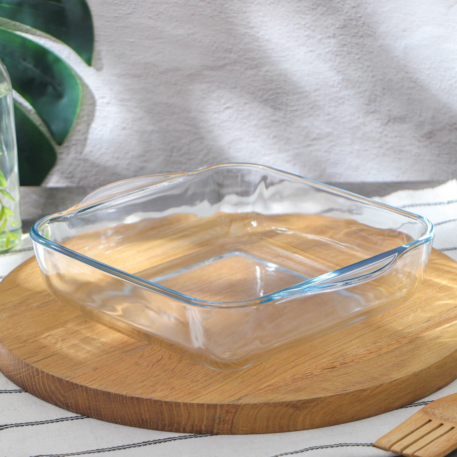 Форма для запекания Paşabahçe Borcam, 2 л, 256×220 мм, прямоугольная, жаропрочное стекло, прозрачная