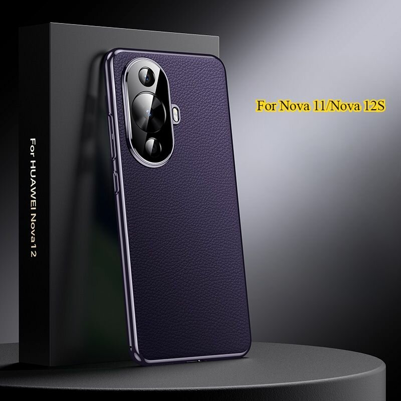 Роскошный натуральной кожи чехол для Huawei Nova 11/Nova 12S ( Хуавей Нова 11/Нова 12S)