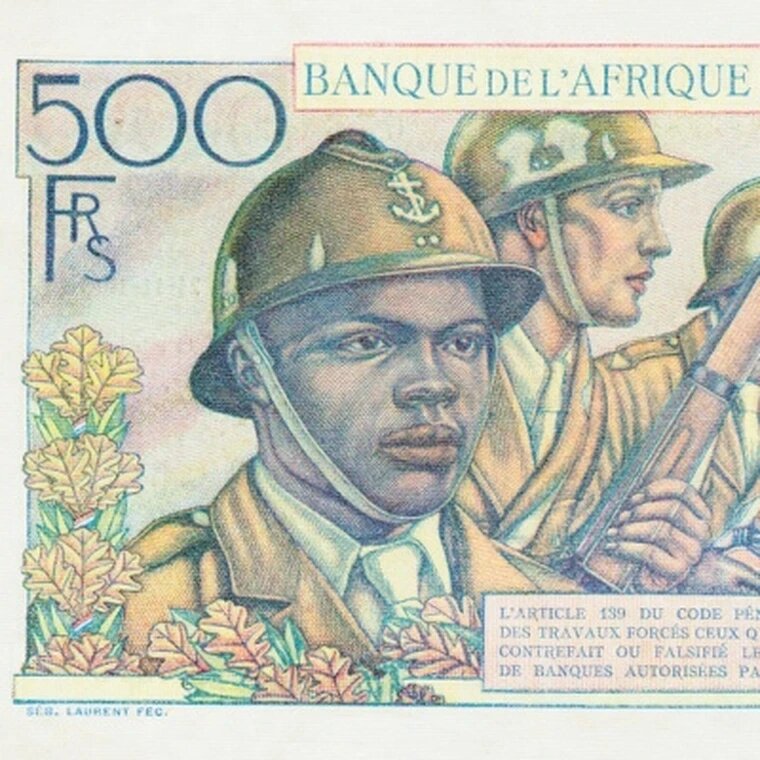 500 франков 1946 Французская Западная Африка, сувенирная копия, банкноты и купюры редкие коллекционные