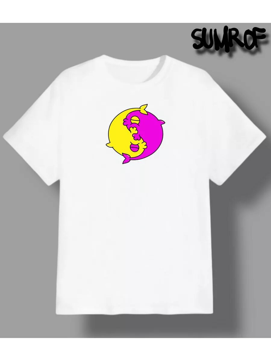 Футболка инь янь дельфины