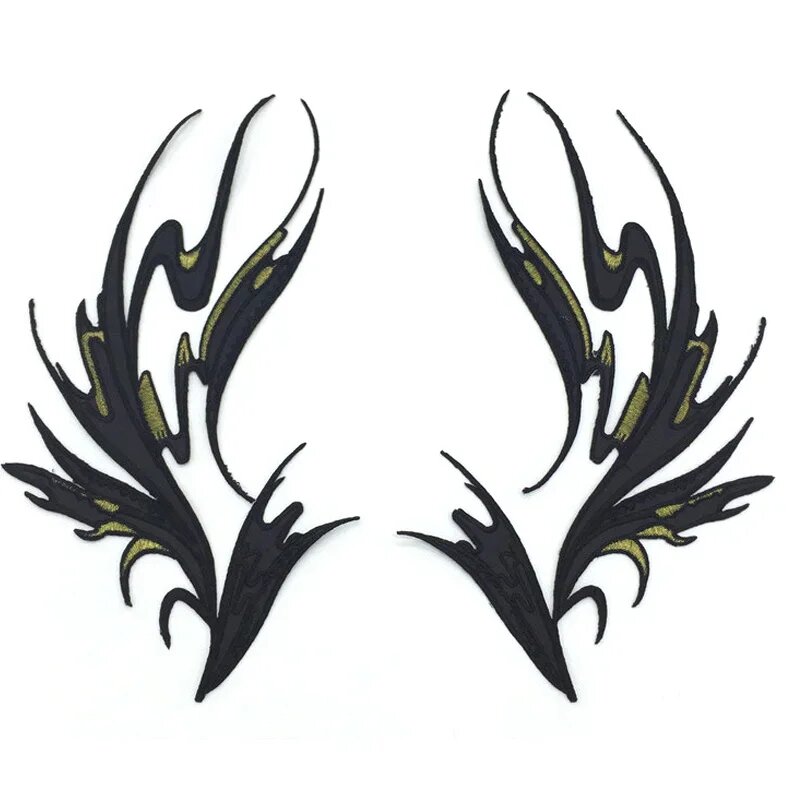 Нашивки с вышивкой крылья и перья Aprille Черный, black