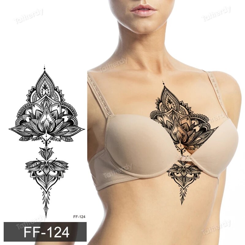 Временная татуировка Tattrendy FF124 цветок лотоса