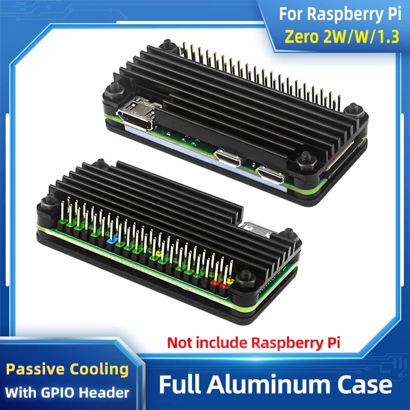 Корпус для Raspberry Pi с радиатором, черный GPIO — фото 1