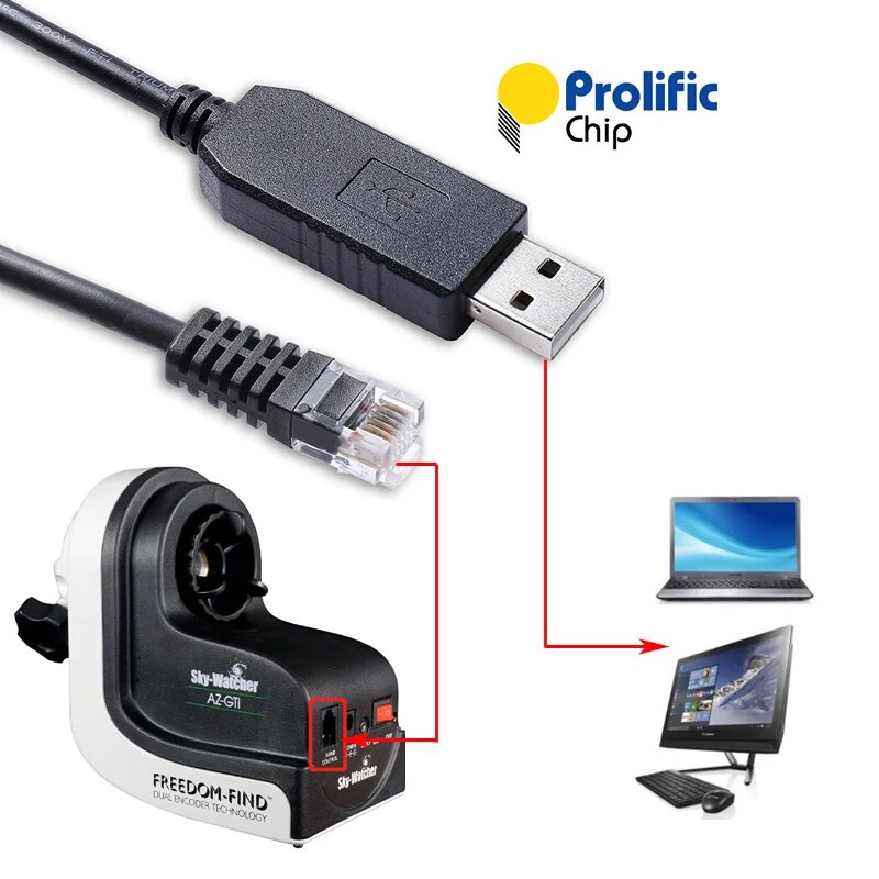 Кабель USB-UART TTL Bettconn 1м черный для Skywatcher AZ-GTI