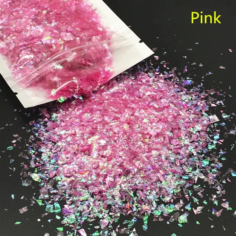 Блестки для ногтей Pink, ракушки Dec