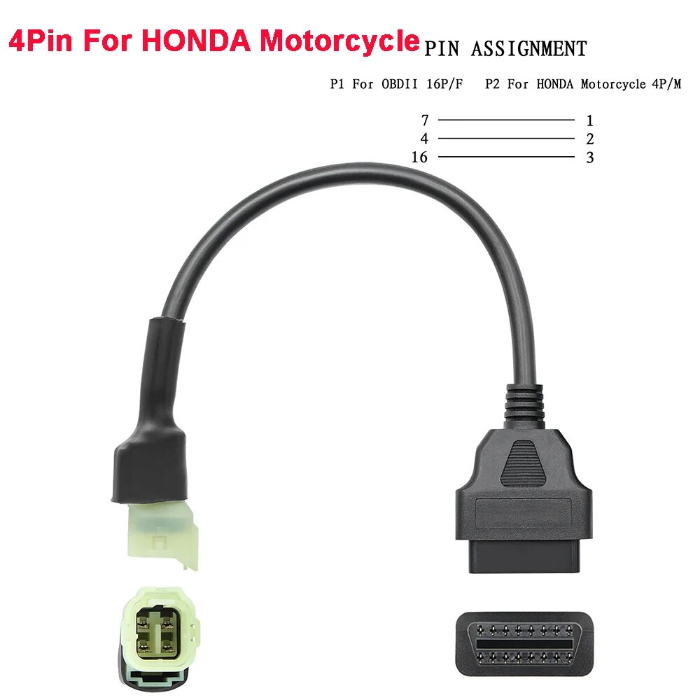 OBD2 разъем для KTM мотоцикла 6Pin для HONDA/YAMAHA/SUZUKI/Kawasaki/Harley для OBD 2 авто инструменты мото удлинитель For HONDA 4PIN