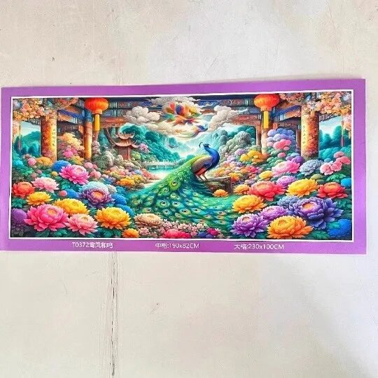 Набор для вышивки крестом JOYAUTUM Павлин и Пионы 190x75 см