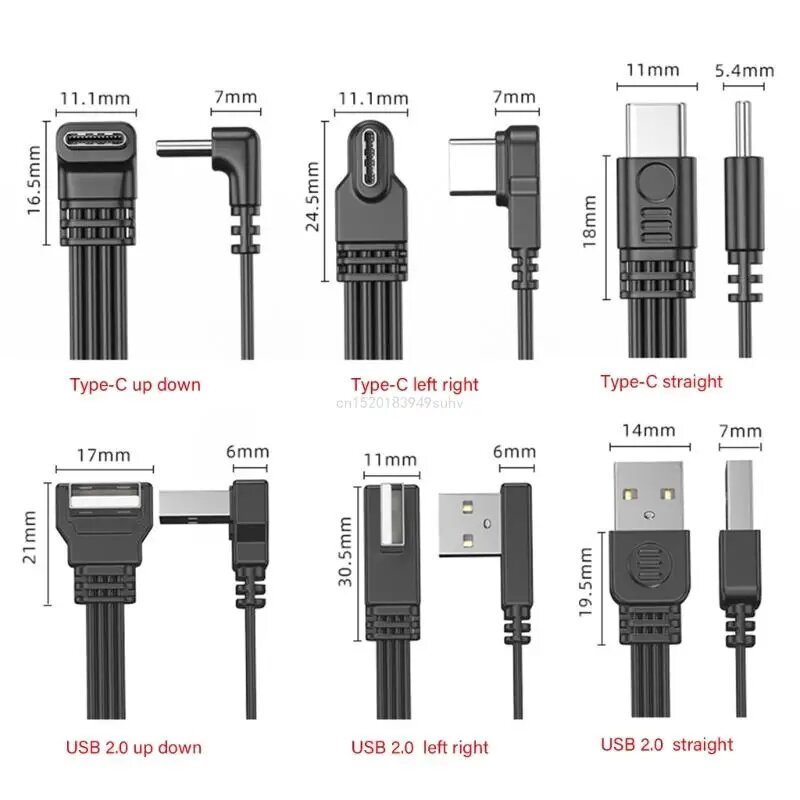 Кабель USB Type C - USB 30см, черный — фото 1