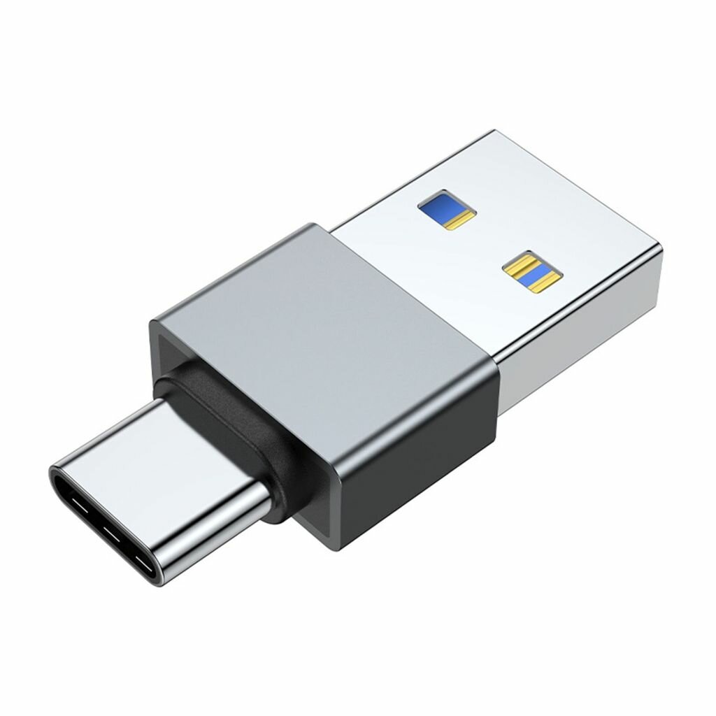 Переходник USB 3.0 на тип c папа-папа , квадратный, без светло-серого цвета адаптер type-c коннектор usb-c квадратный переходник