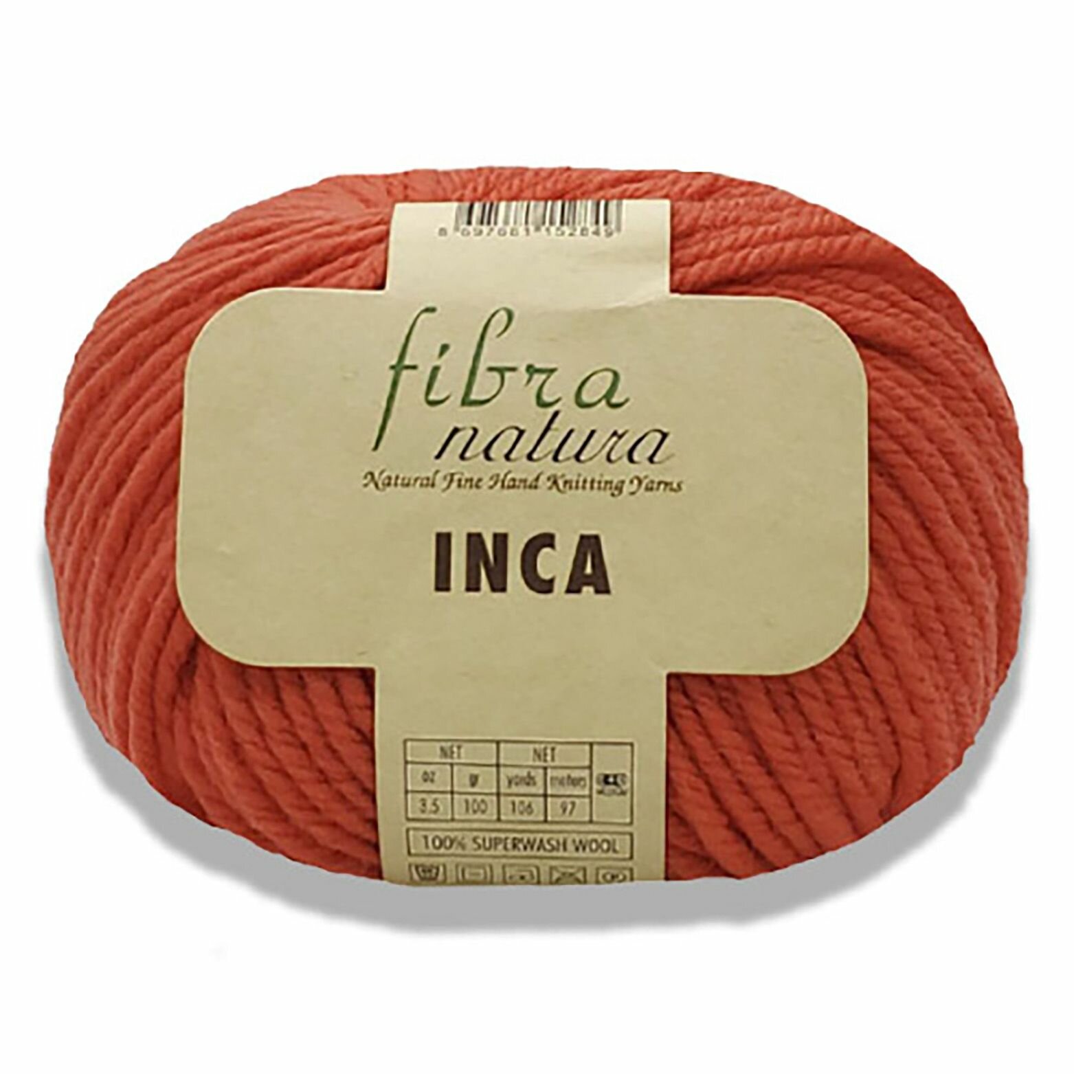2 Мотка, Fibra Natura INCA, 100% Шерсть супервош / 100 гр. - 97 м, Цвет-43002